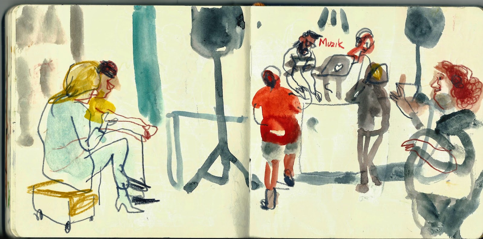 Reportage drawing in the City Hall