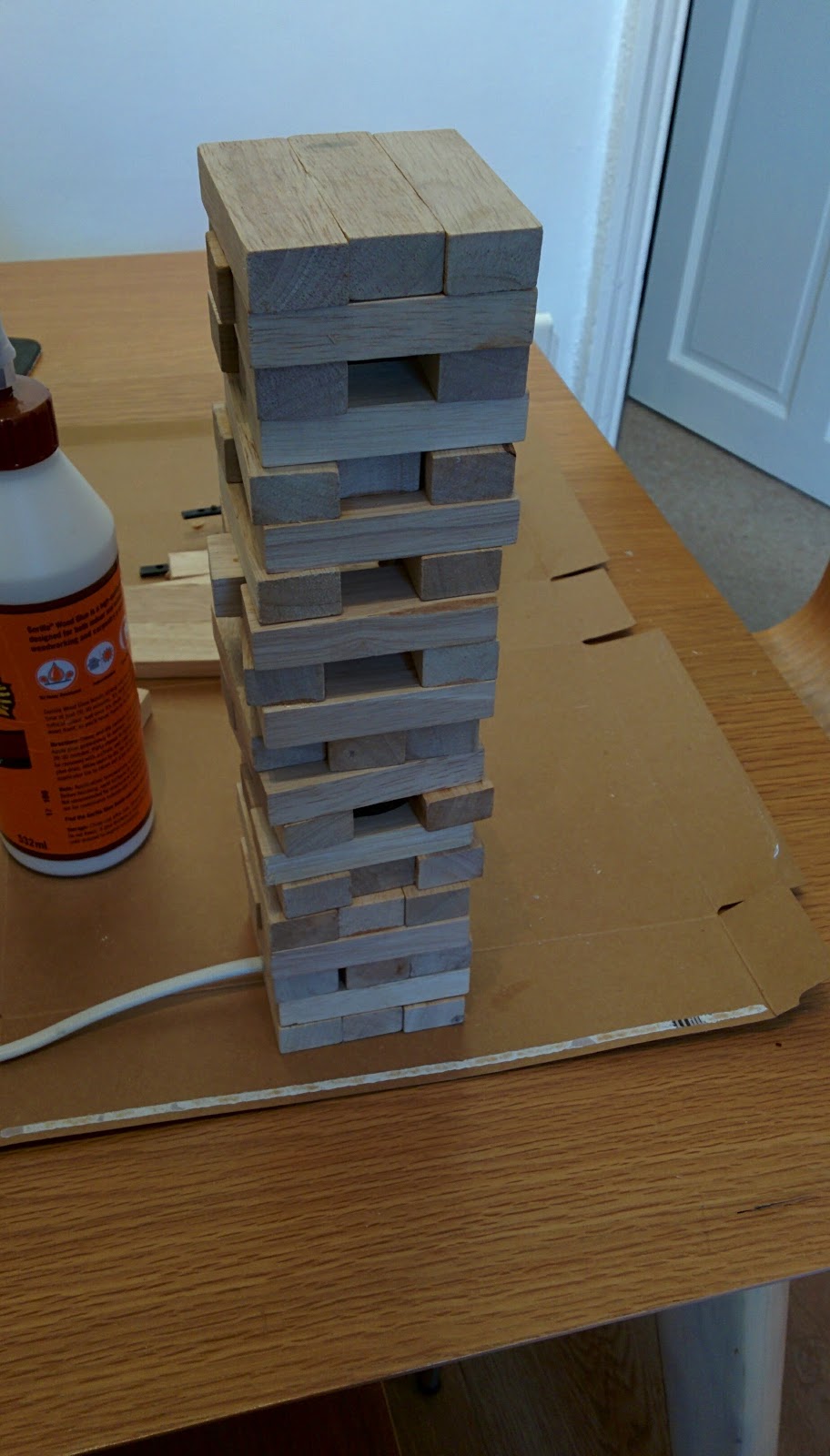 Makestuffathome: Jenga topple game lamp diy
