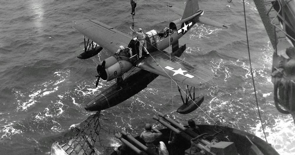 daily timewaster: A Vought OS2U Kingfisher is recovered by the U.S ...