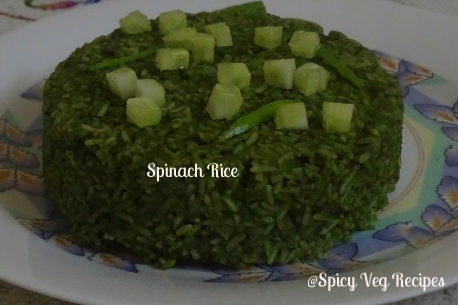 Spinach Rice-Palak Chawal Recipe