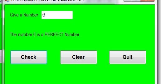 Free Programming Source Codes and Computer Programming Tutorials: Perfect Number Checker in ...