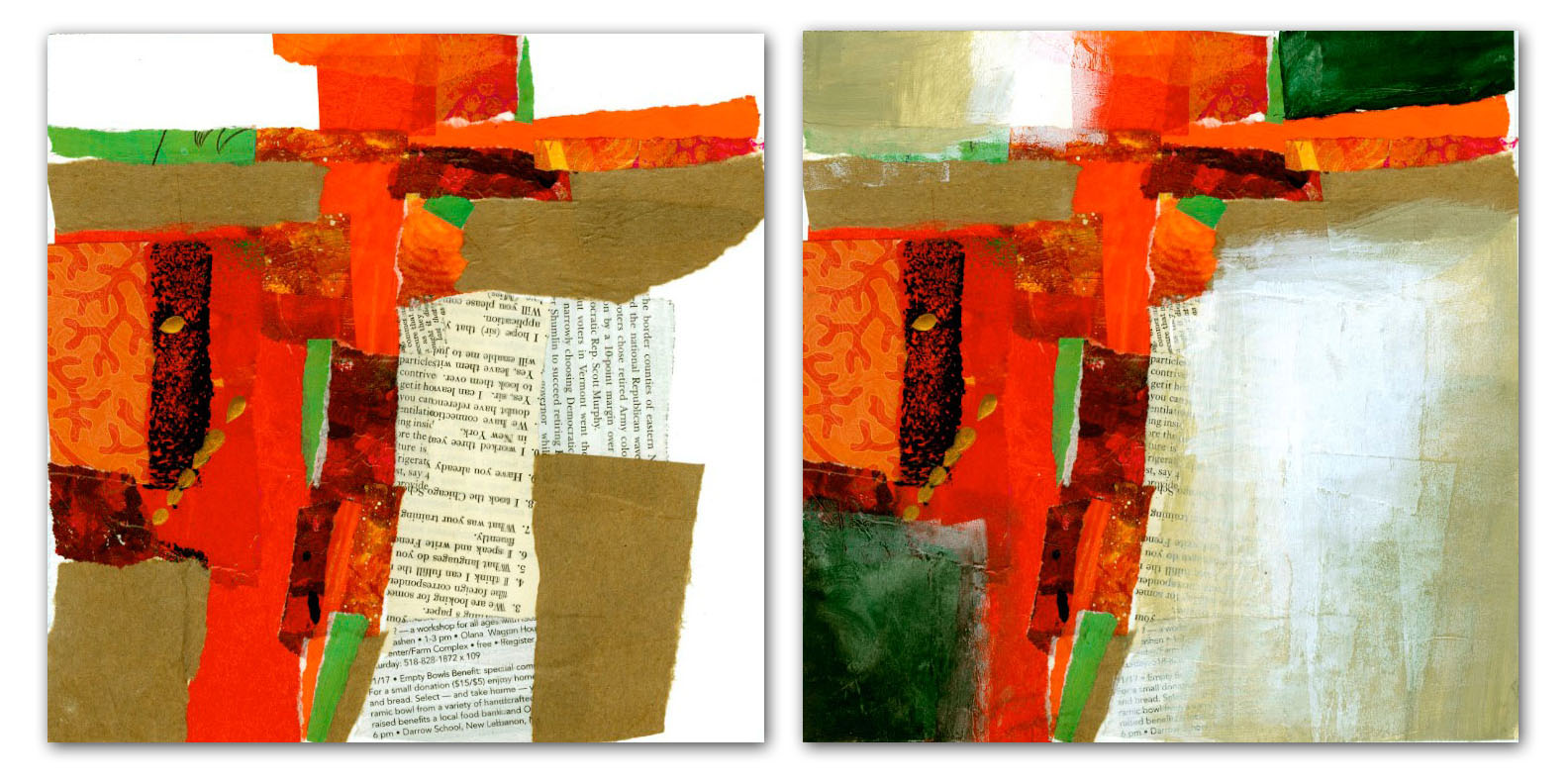 collage journeys by Jane Davies: Compositional Studies - Cruciform Series