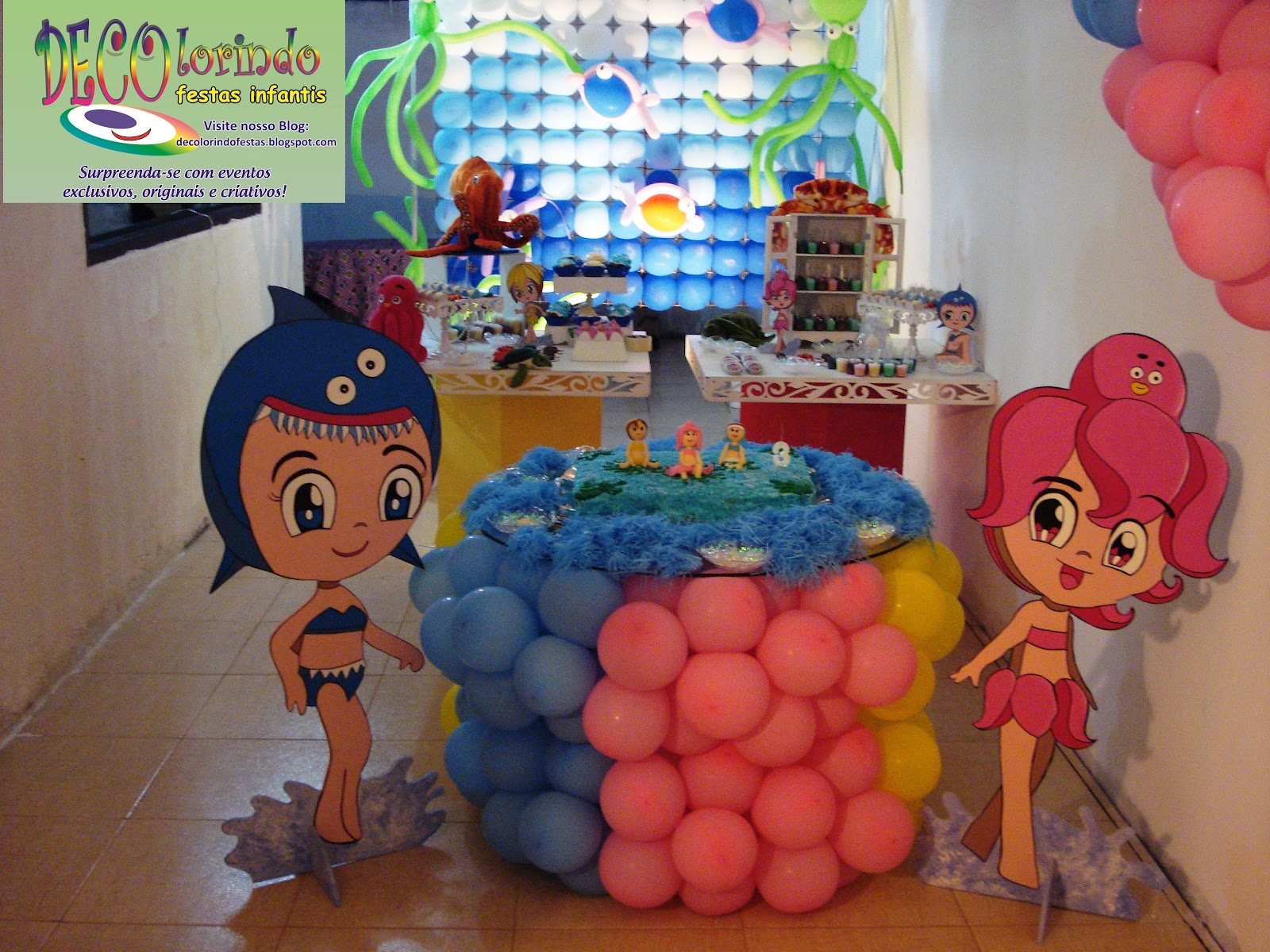 Decolorindo Festas : Thamara, Polvina, Tubarina e Ester - Princesas do Mar!