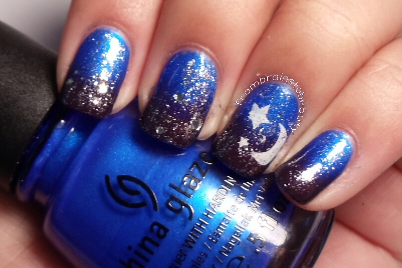 From Brains To Beauty: ♥Nail Tutorial | Starry Night Gradient Nail ...