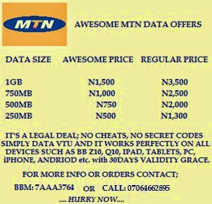 Best MTN Data Deals For PC, Modem, Andriod, Tablets, BB 10...