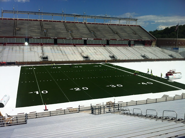 AstroTurf ®: ASTROTURF BEING ROLLED OUT IN ALUMNI STADIUM AT BOSTON COLLEGE