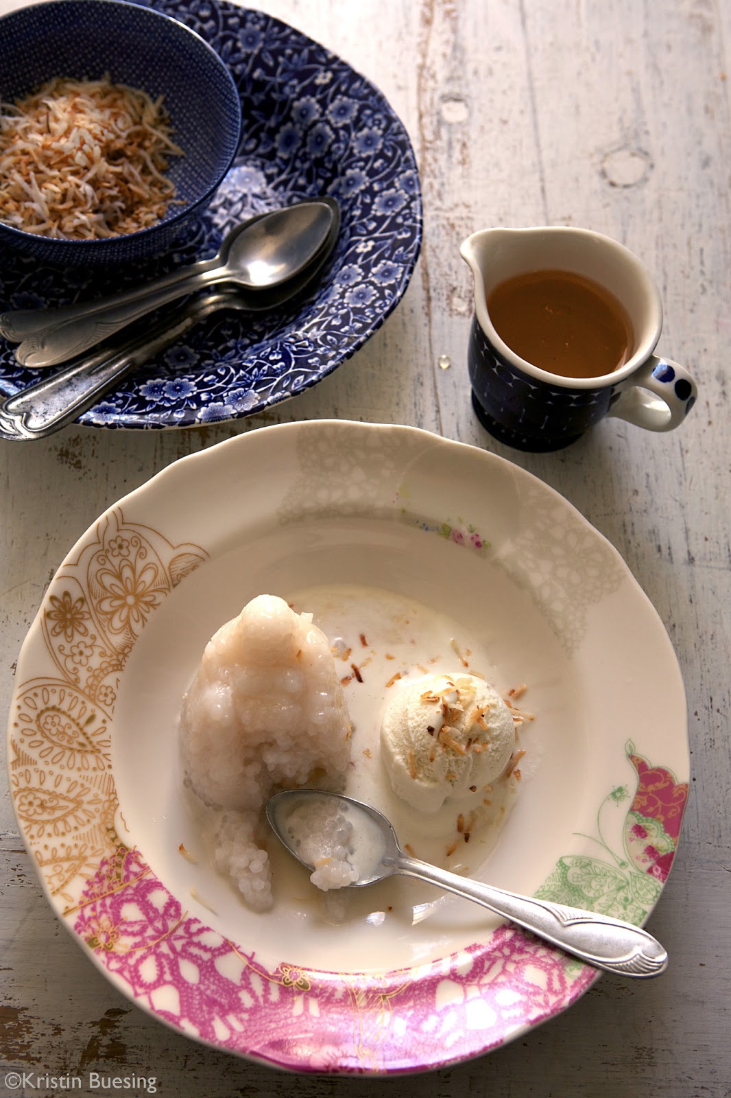 Kristin Buesing: Sago (tapioca) pudding with ginger-caramel and coconut ...