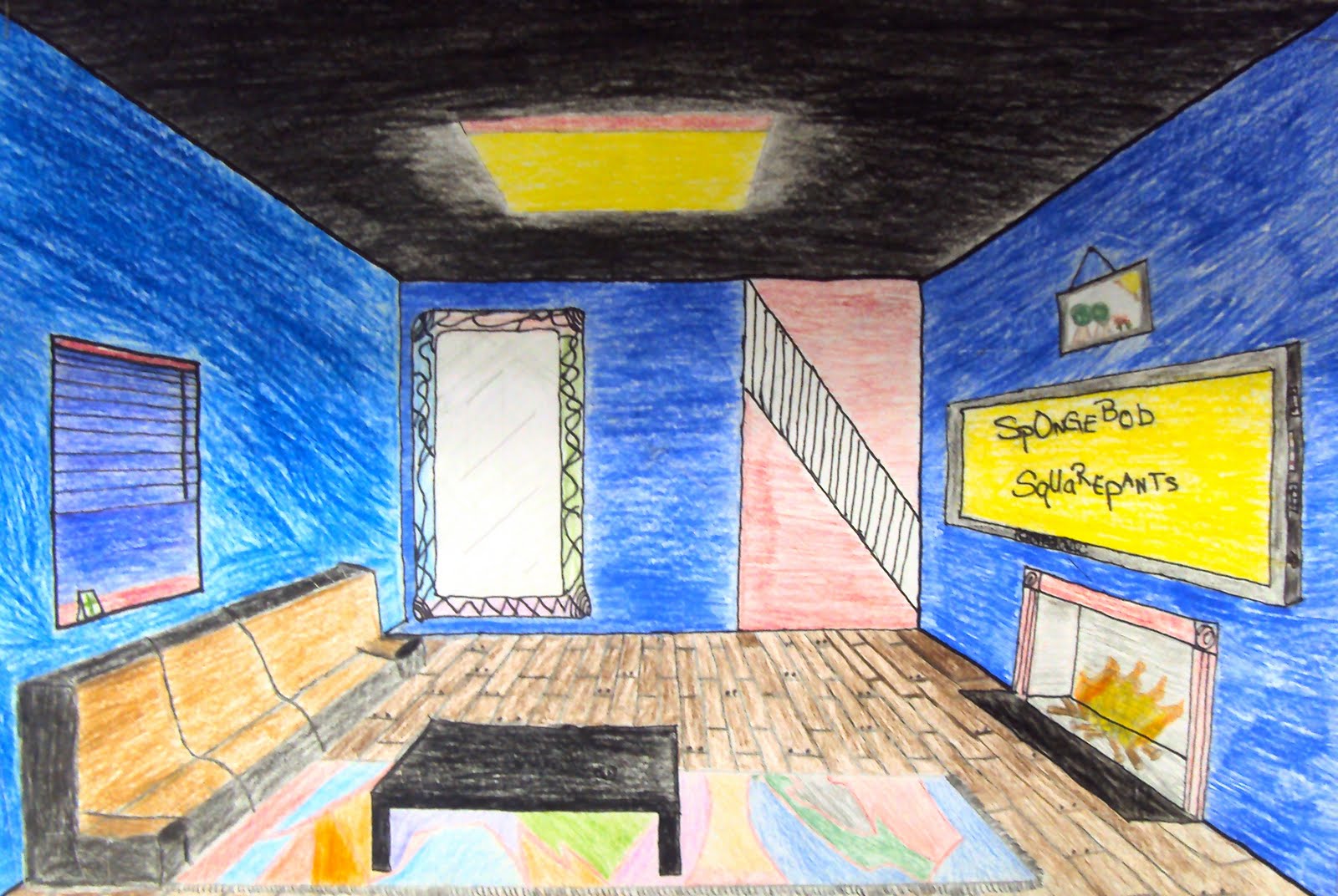 Art 1: One Point Perspective Room