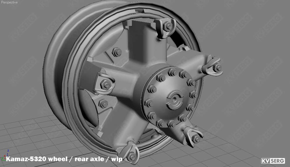KVSERG ART: Additional images of the model wheel Kamaz-5320 rear axle