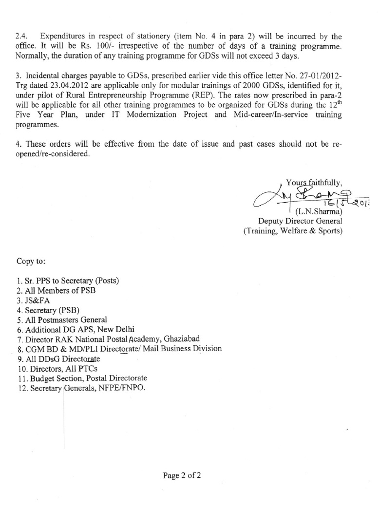 ALL INDIA POSTAL EMPLOYEES UNION - GDS (NFPE): Training of users for ...