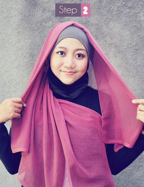 cara memakai jilbab simple milza anjan: Berjilbab Segi Empat Modern Simple