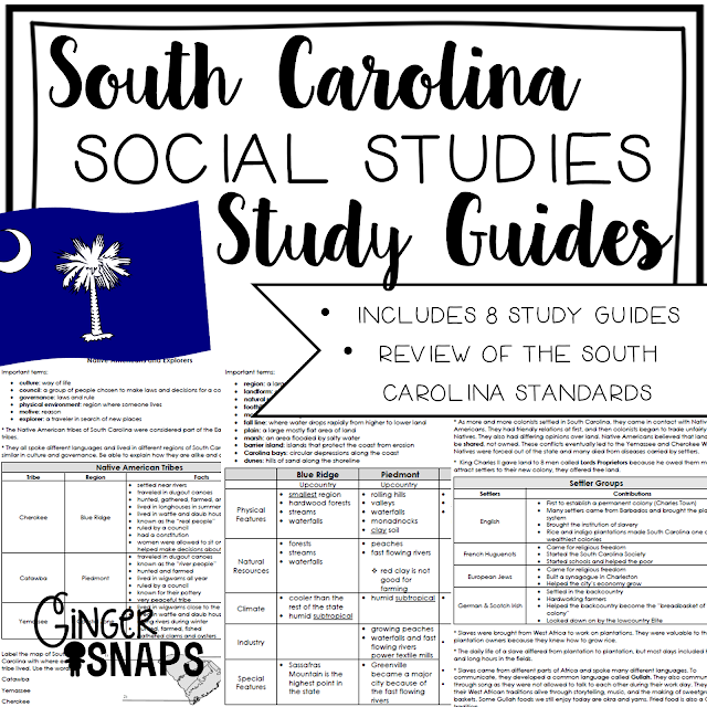 Ginger Snaps: SC Social Studies Study Guides