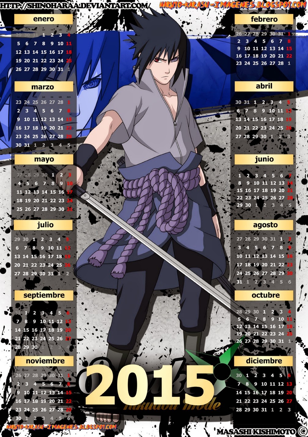 Uchiha Sasuke Naruto Shippuden Akatsuki Calendar Tobi