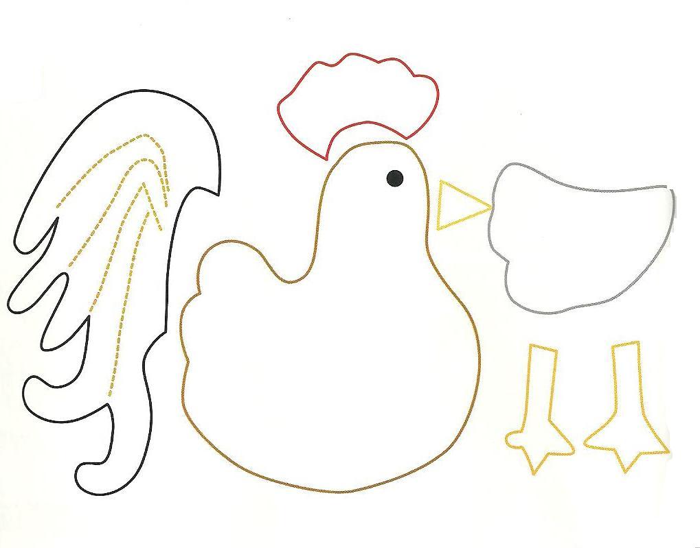 Patchwork: Galo com Molde