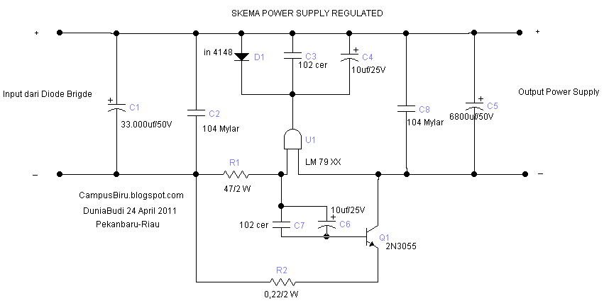 Campusbiru: POWER SUPPLY REGULATED BY LM 79XX