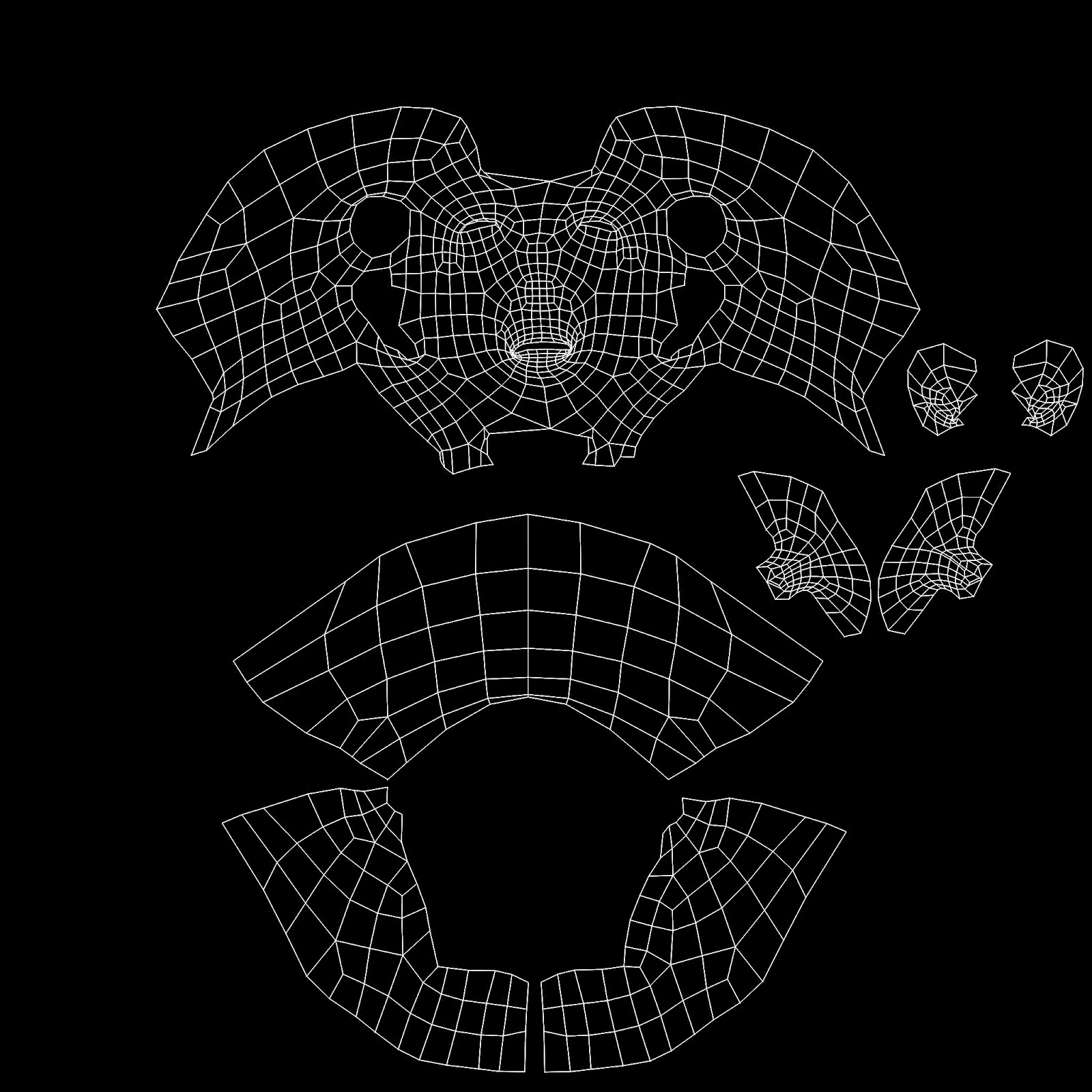 Sketches, Concepts, and Finished Works: Uv map of creature and human Busts