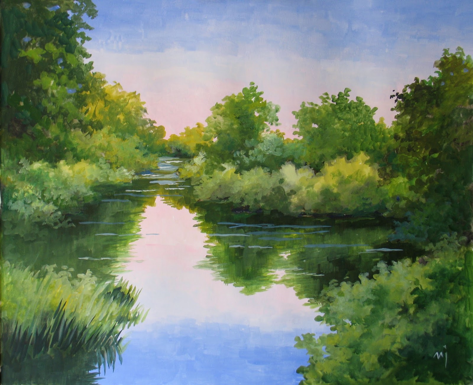 Nel's Everyday Painting: Pond Reflections - SOLD