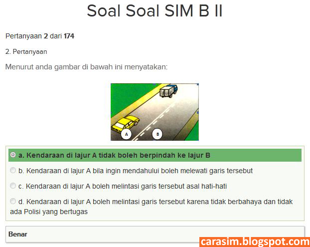 Tes Ujian SIM C Online - Cara SIM