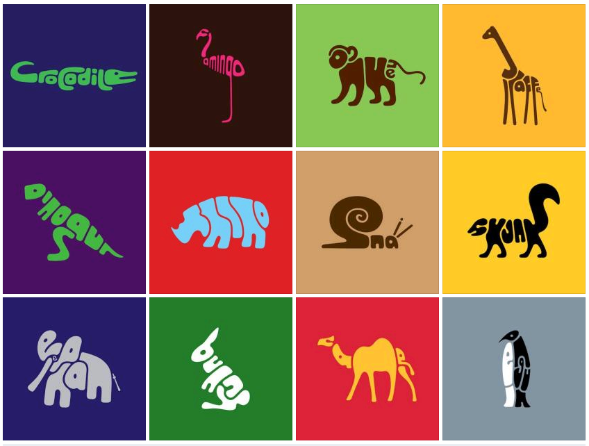 12 awesome animal typography