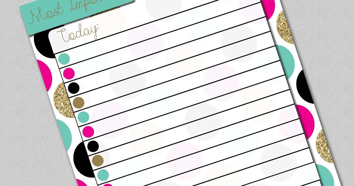 My Fashionable Designs: Free Printable: Most Important List