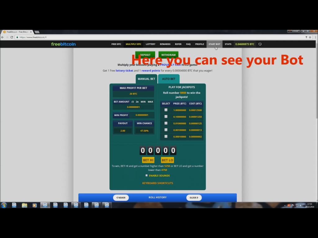 Freebitco.in ( BOT 2017 ) Update Bot 100% Work | REVIEW 4 BITCOIN