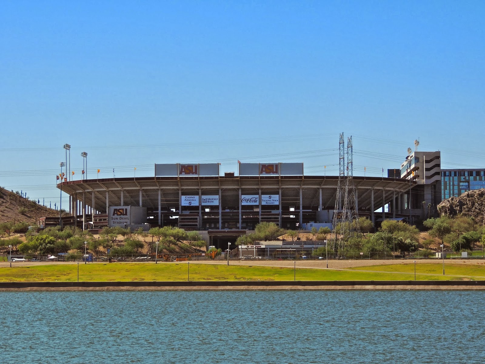 Scottsdale Daily Photo: Photo: Sun Devil Stadium Across Tempe Town Lake