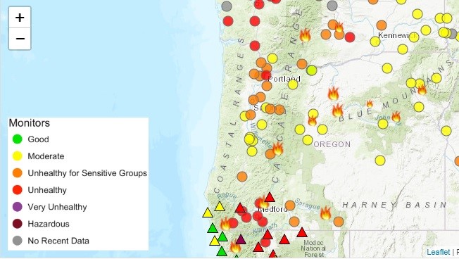 Statewide Smoke Forecast for Wednesday and Thursday Aug. 22-23, 2018