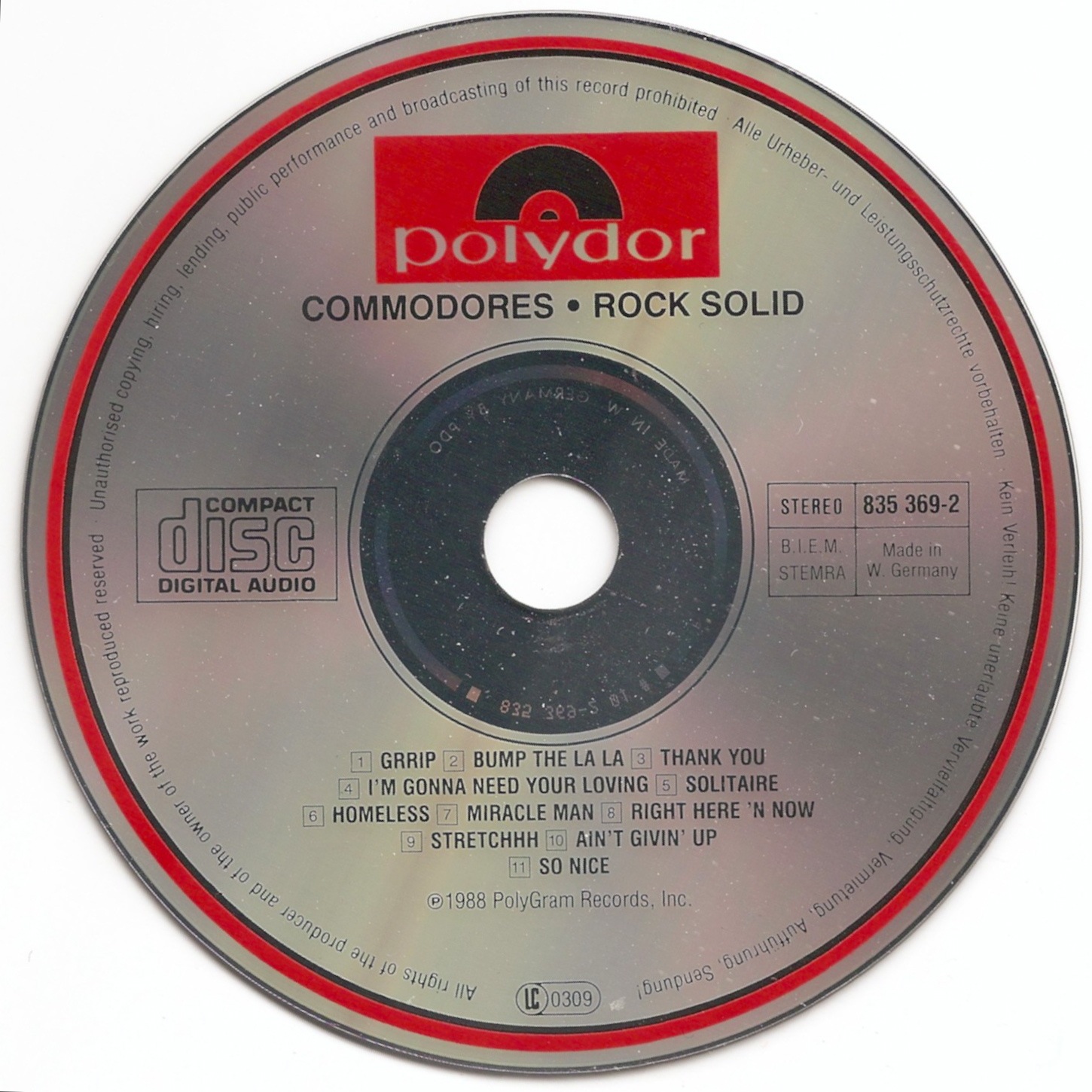 The First Pressing CD Collection: Commodores - Rock Solid