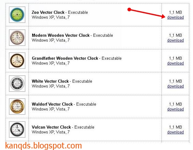 Cara memasang aplikasi jam analog di desktop komputer untuk Windows xp ...