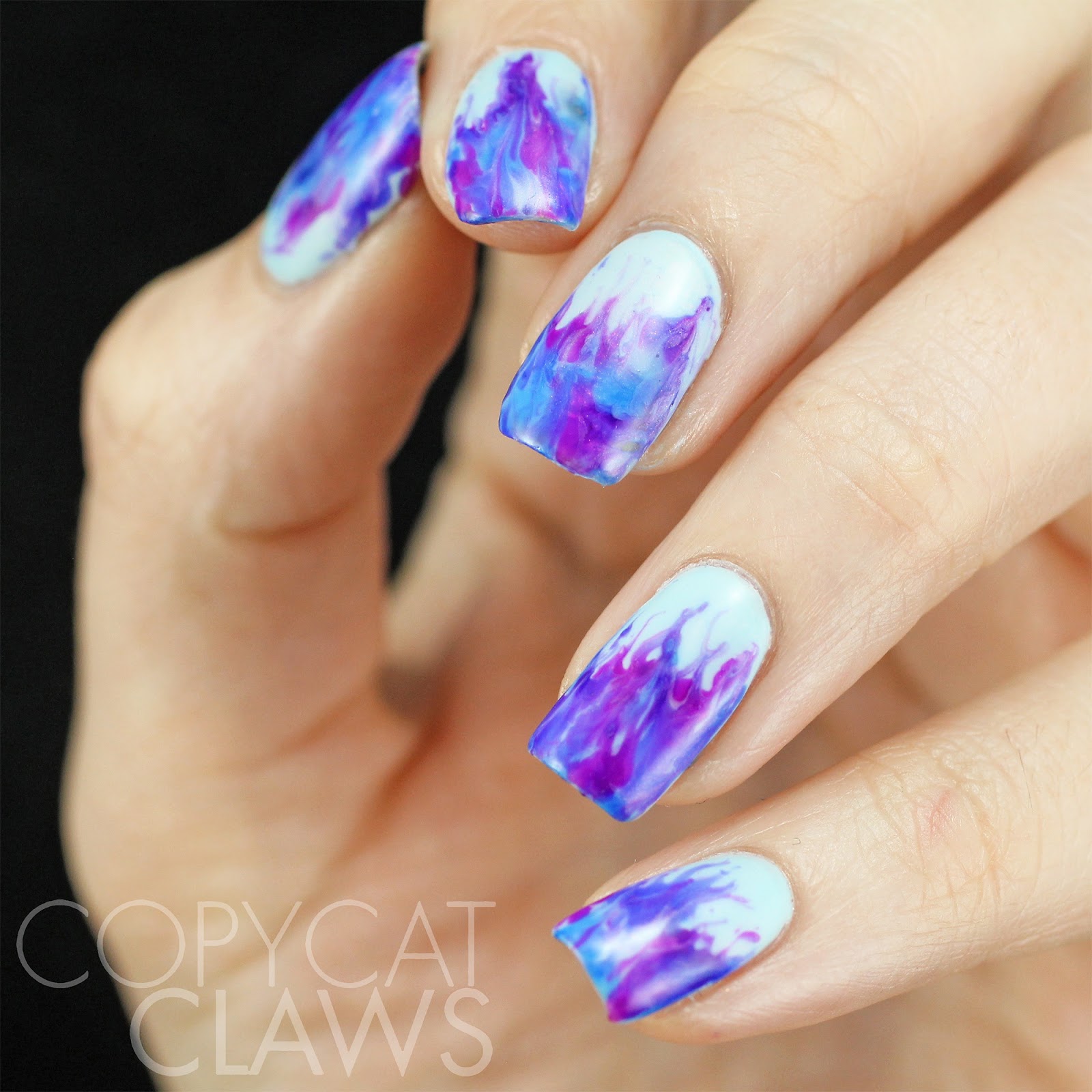 Copycat Claws: 40 Great Nail Art Ideas - Pale Blue Base