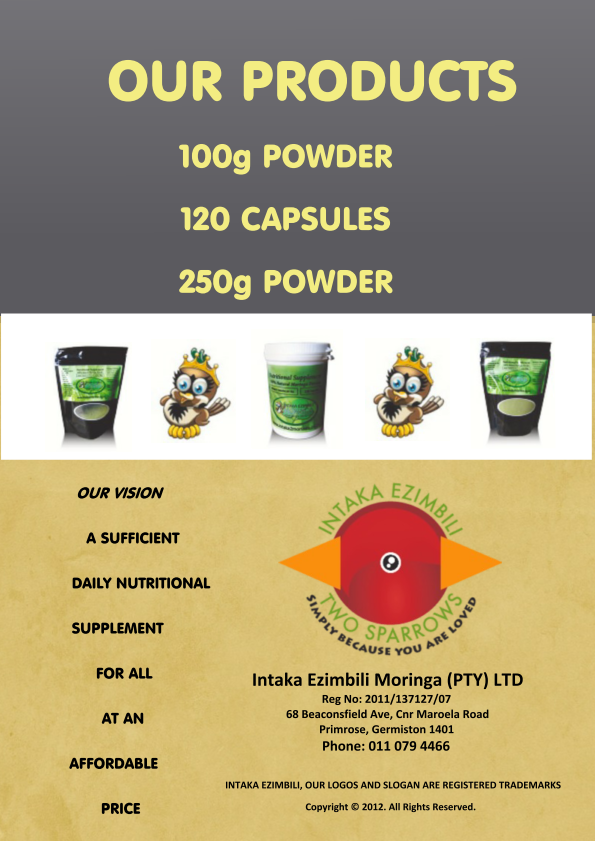 Moringa Nature's Gift to Mankind: Our new brochure