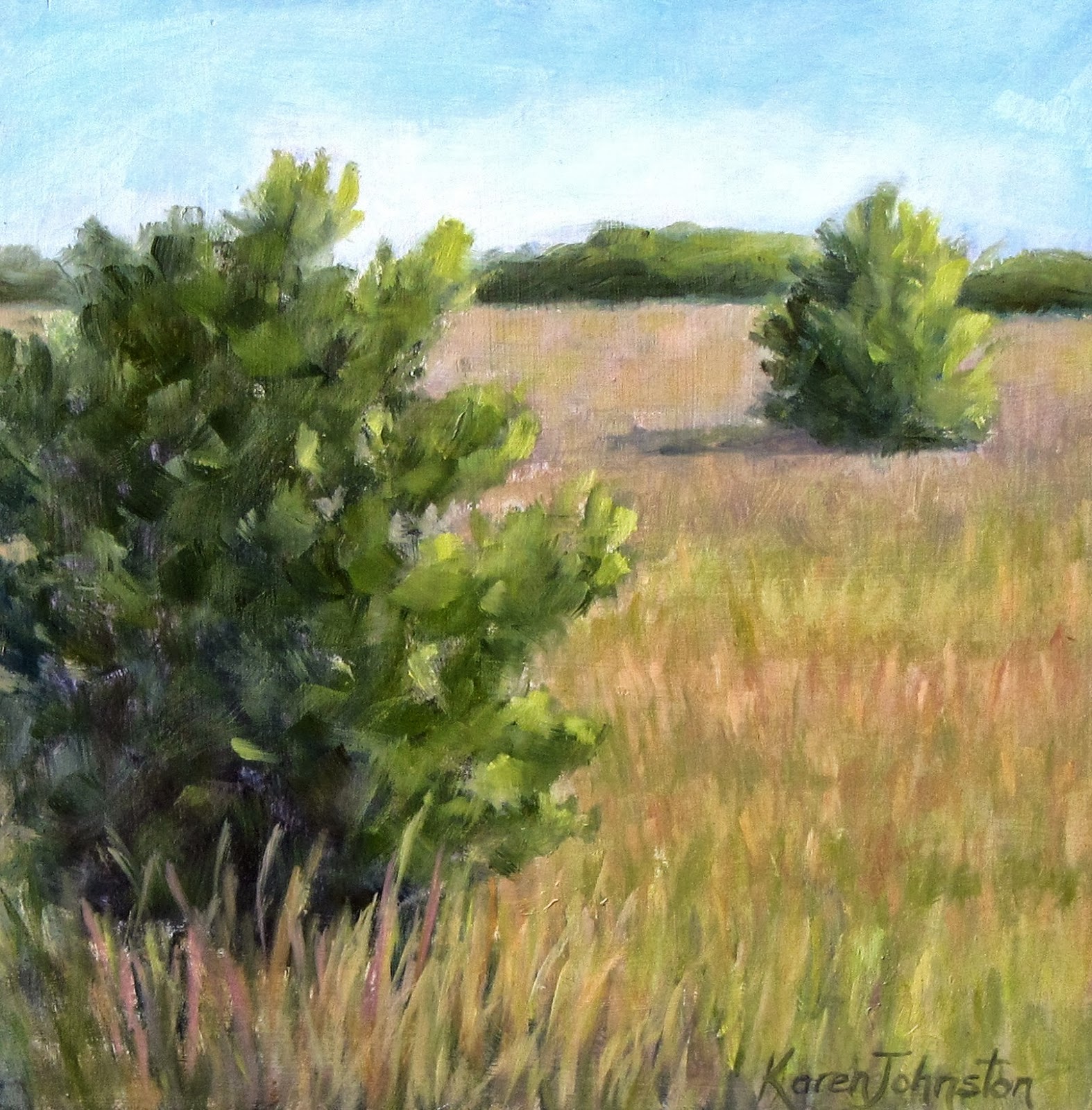KAREN JOHNSTON SMALL PAINTINGS: Spring Grasses