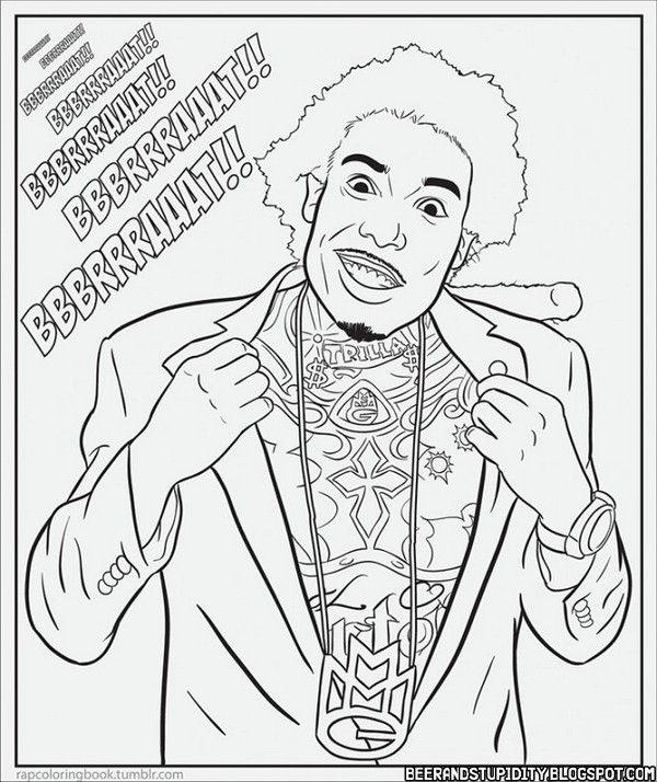 Rappers Rap Libs Coloring Pages Sketch Coloring Page