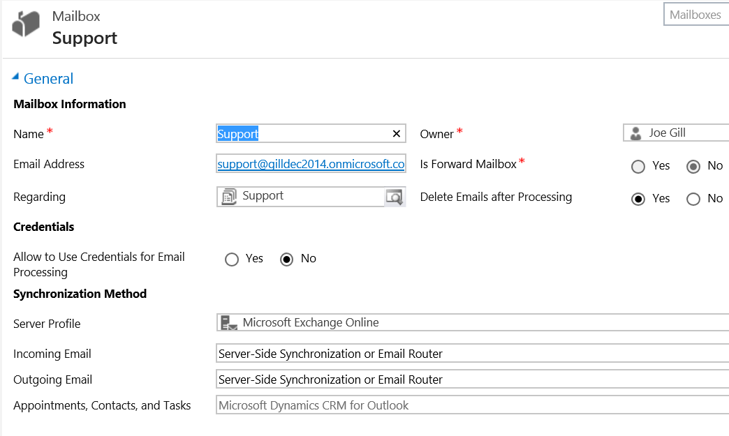 CRM Queue with a Office 365 Shared Mailbox - Joe Gill