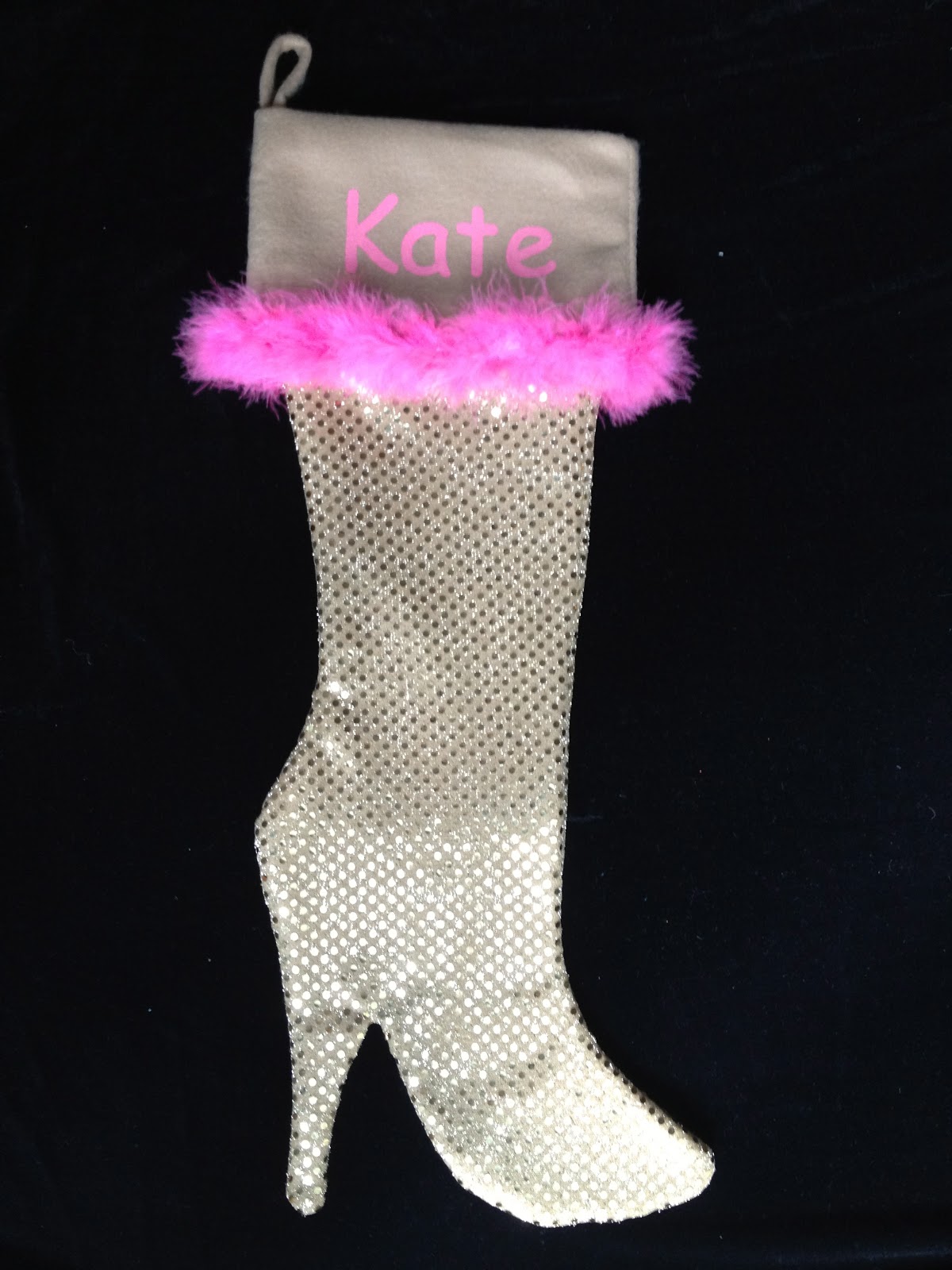 madaboutmint: GOLD ECO SEQUIN HIGH HEEL CHRISTMAS STOCKINGS