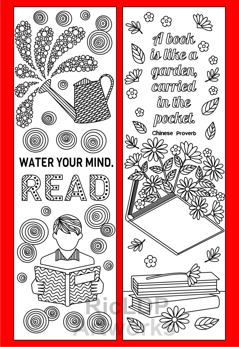 RicLDP Artworks: 8 Bookmarks (with Quotes on Reading and Books)