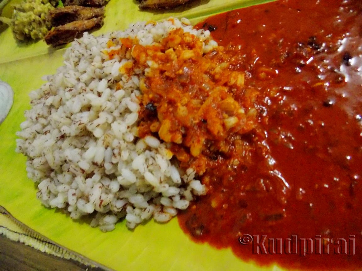 Kudpiraj's Garam Tawa: Diwali Special Fish Curry Rice on Plantain Leaf