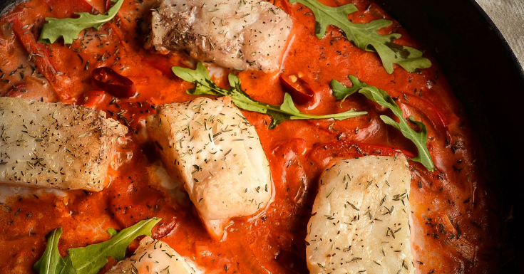 Cod Fish With Pepper and Tomato Sauce - Nature Whisper