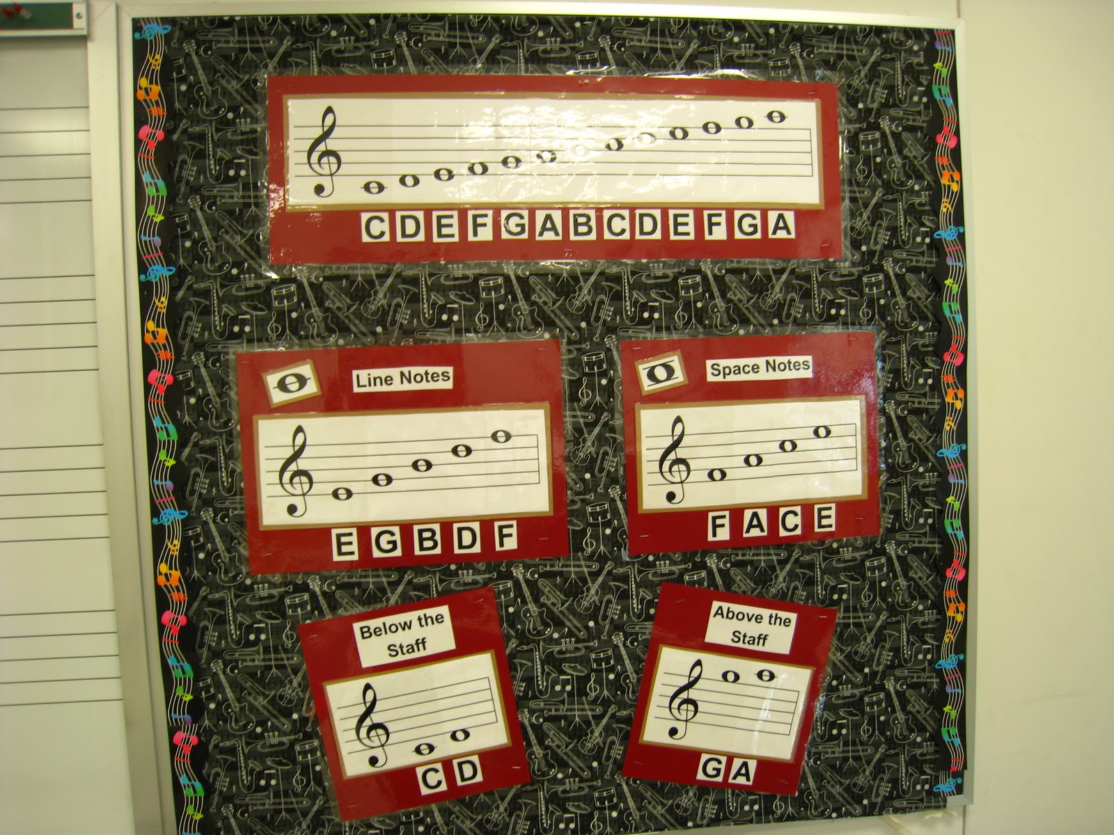My "Type-A" DIY Projects: Classroom Display - Treble Clef Staff