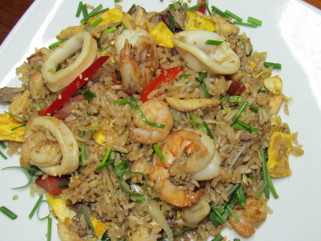 Arroz chaufa de mariscos
