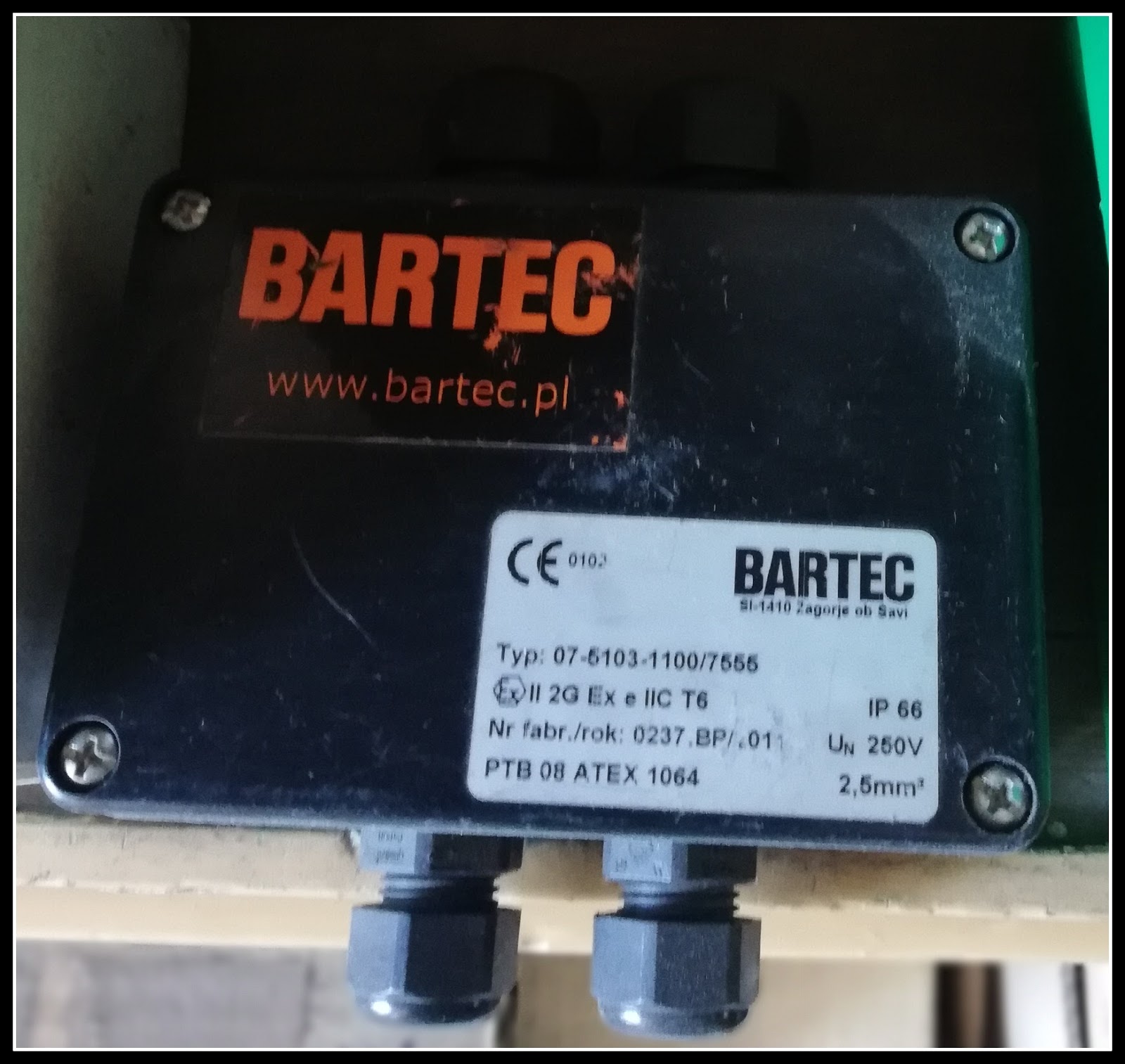 601402248: Bartec , typ 07-5103-1100/7555 Ex II 2G Ex e IIC T6 , IP 66