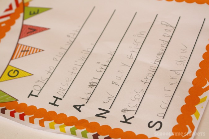 Give Thanks: A Thanksgiving Acrostic Poem | School Time Snippets