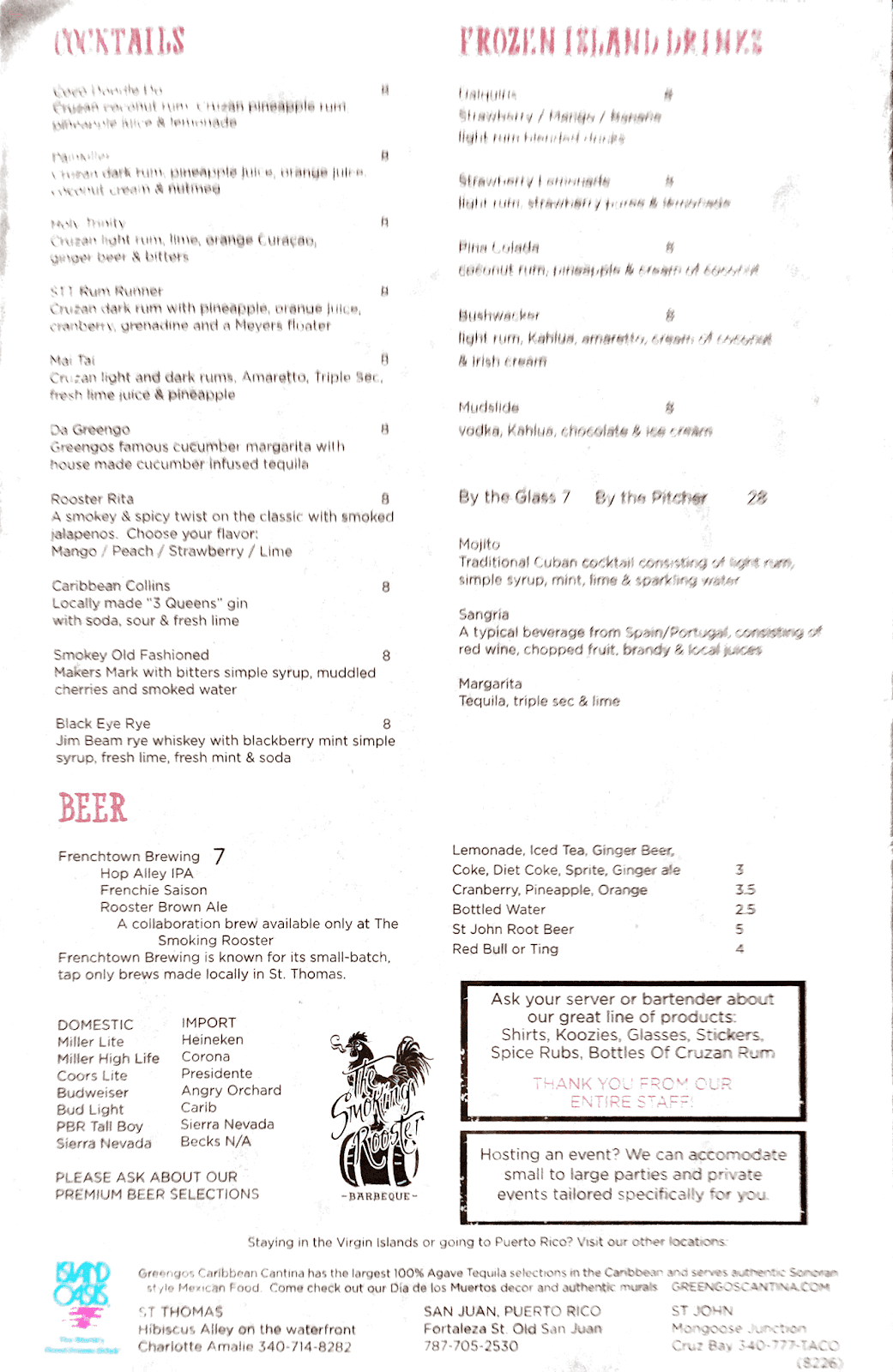 Deb's Days: Yummy Monday - The Smoking Rooster in St. Thomas