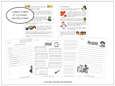 Les créations de Stéphanie: Idées d'activités pour la rentrée scolaire (2)