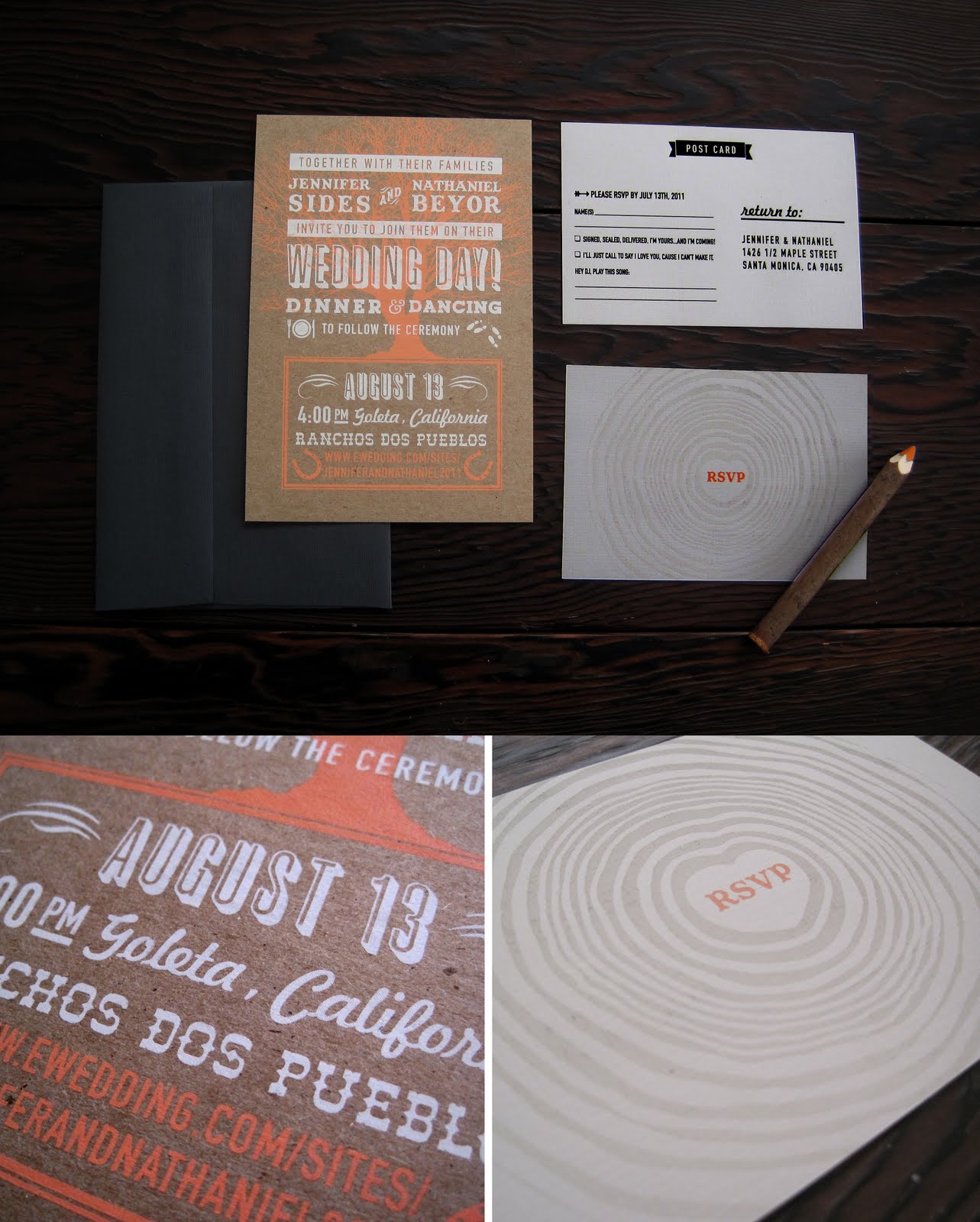 CuriousDoodles: Screen Printed Wedding Invite Design