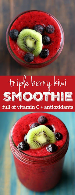 Immunity Boosting Triple Berry Kiwi Smoothie | EASY FOODIE HEALTHY