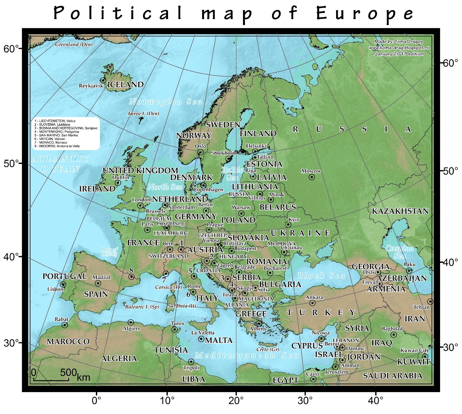 Political World Map Of Europe - United States Map