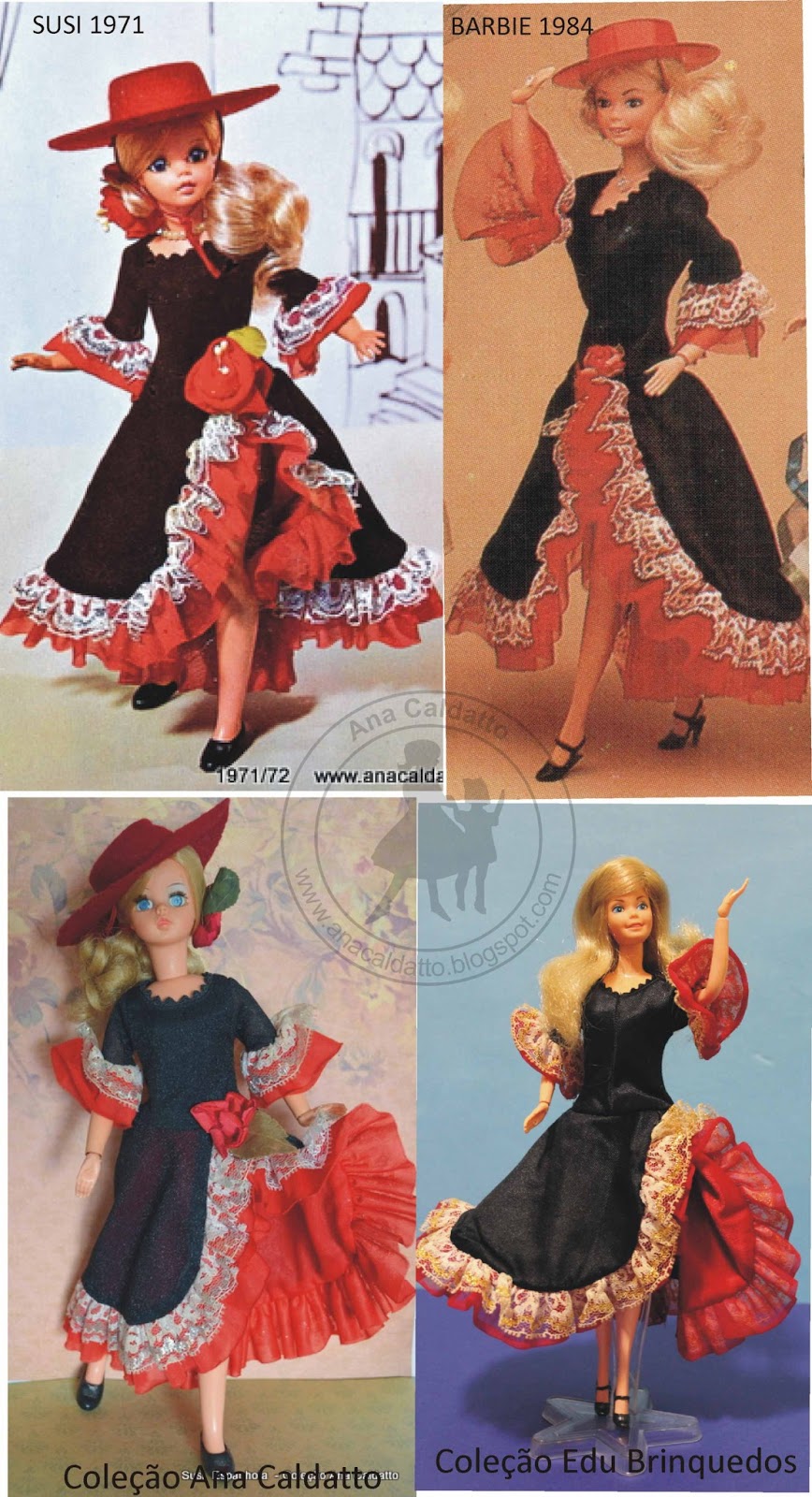 Ana Caldatto : Susi Espanhola 1971 X Barbie Espanhola 1984