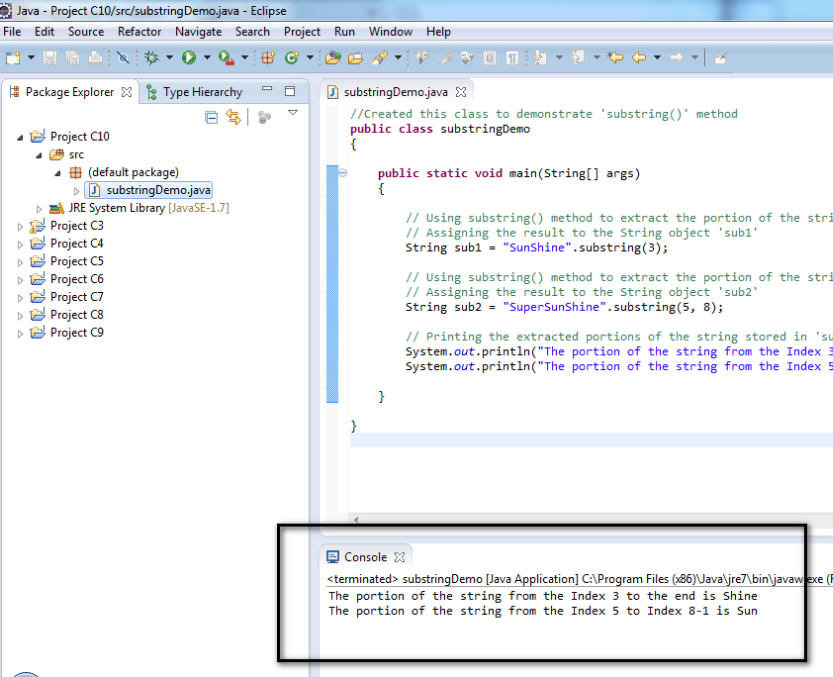 TESTING TOOLS QA TRAINING: Using 'substring( )' method