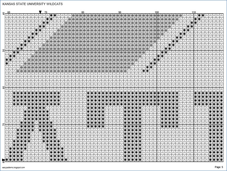 EASY PATTERNS: Kansas State University Wildcats cross-stitch pattern